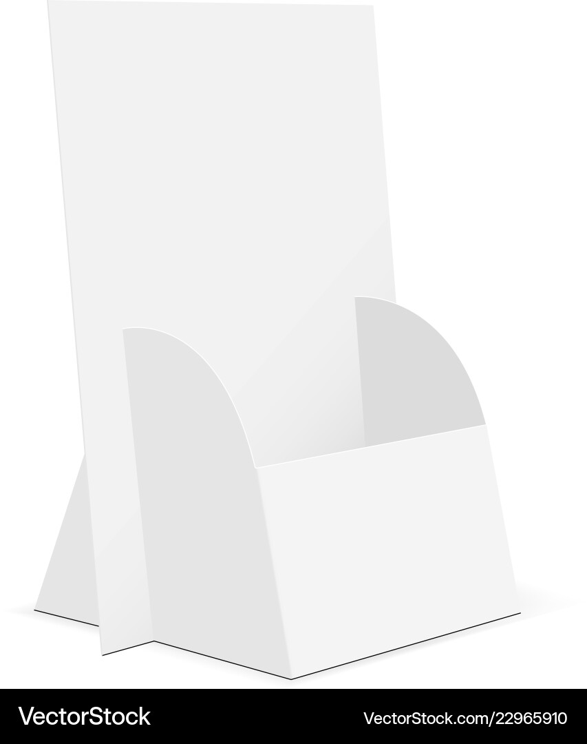 Cardboard brochure display stand Royalty Free Vector Image