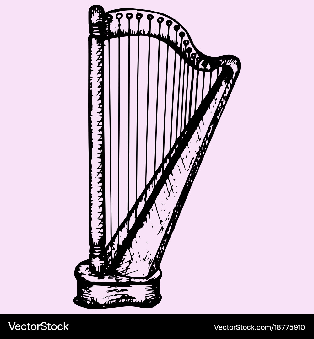 Concert harp Royalty Free Vector Image - VectorStock