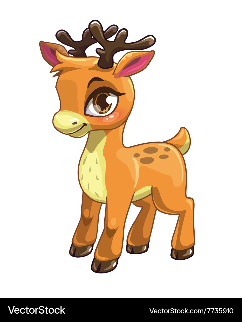 Cute cartoon baby deer Royalty Free Vector Image