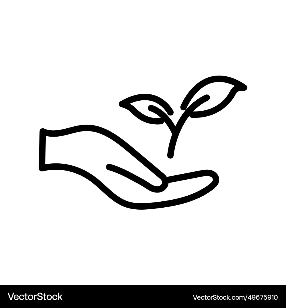 Farmer care line icon logo Royalty Free Vector Image