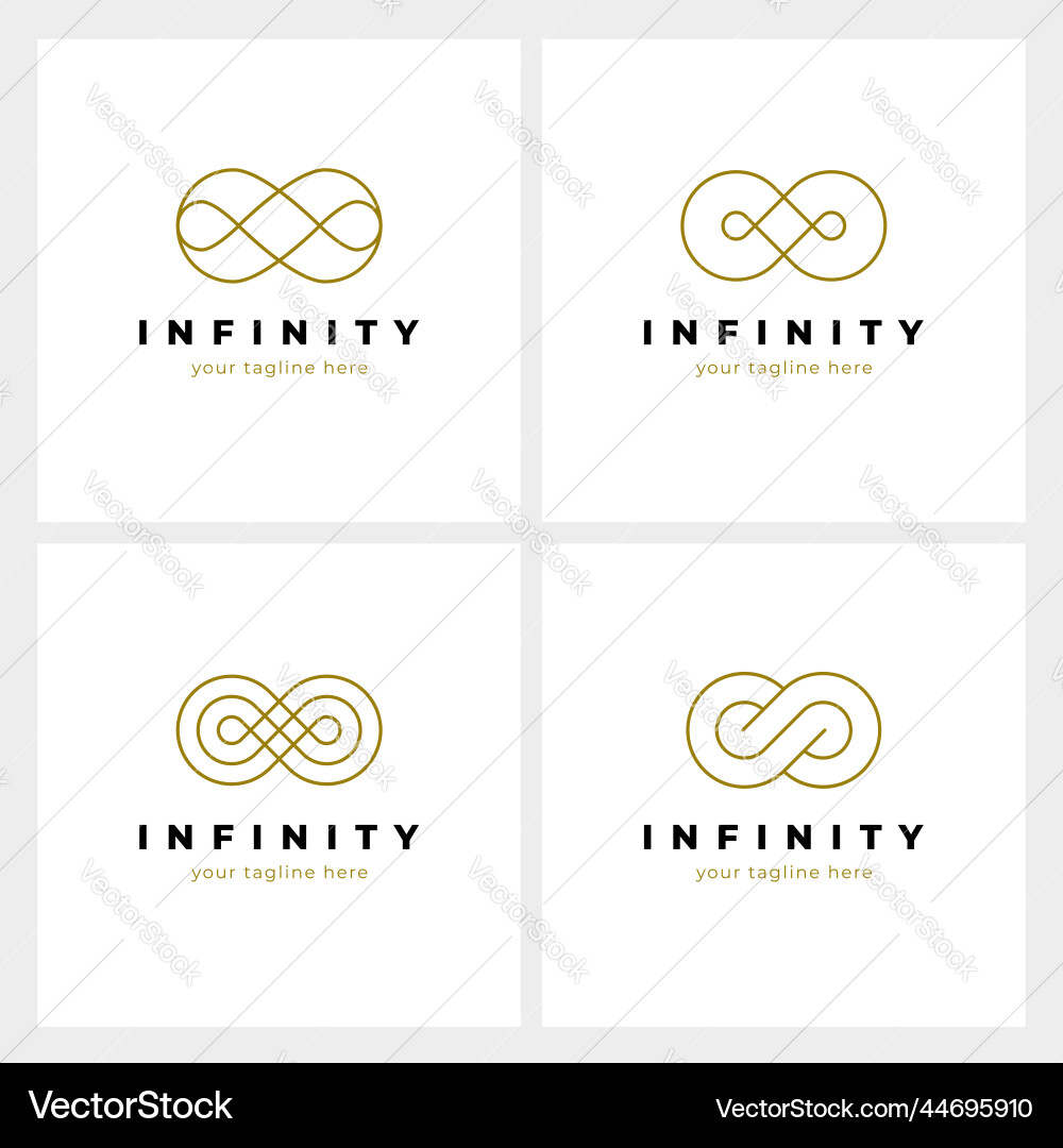 Four elegant infinity logo Royalty Free Vector Image