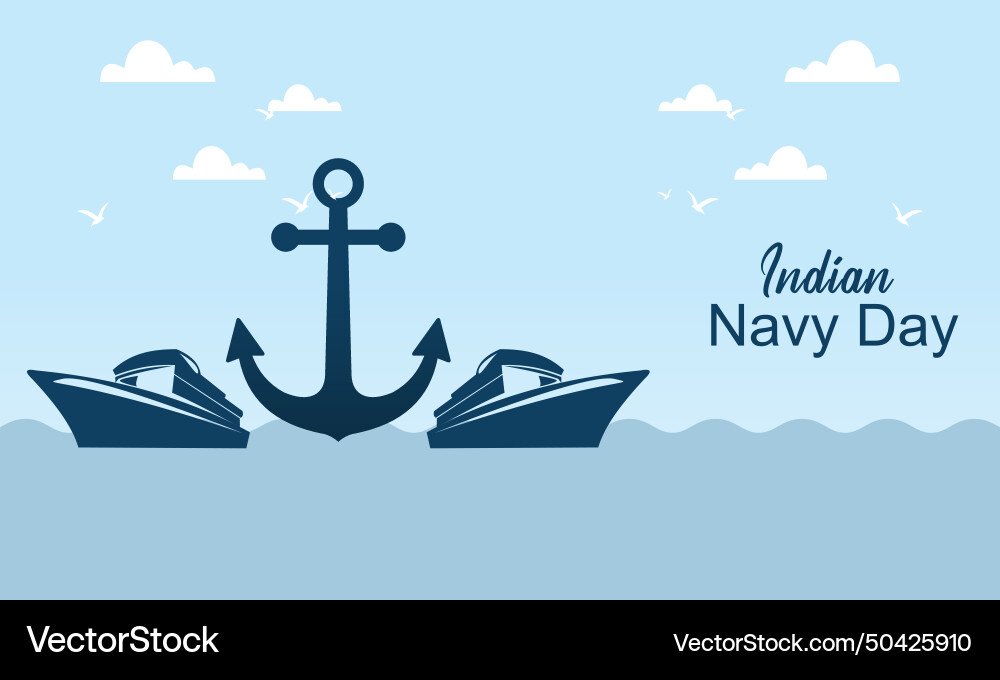 Indian navy day 4 december template Royalty Free Vector