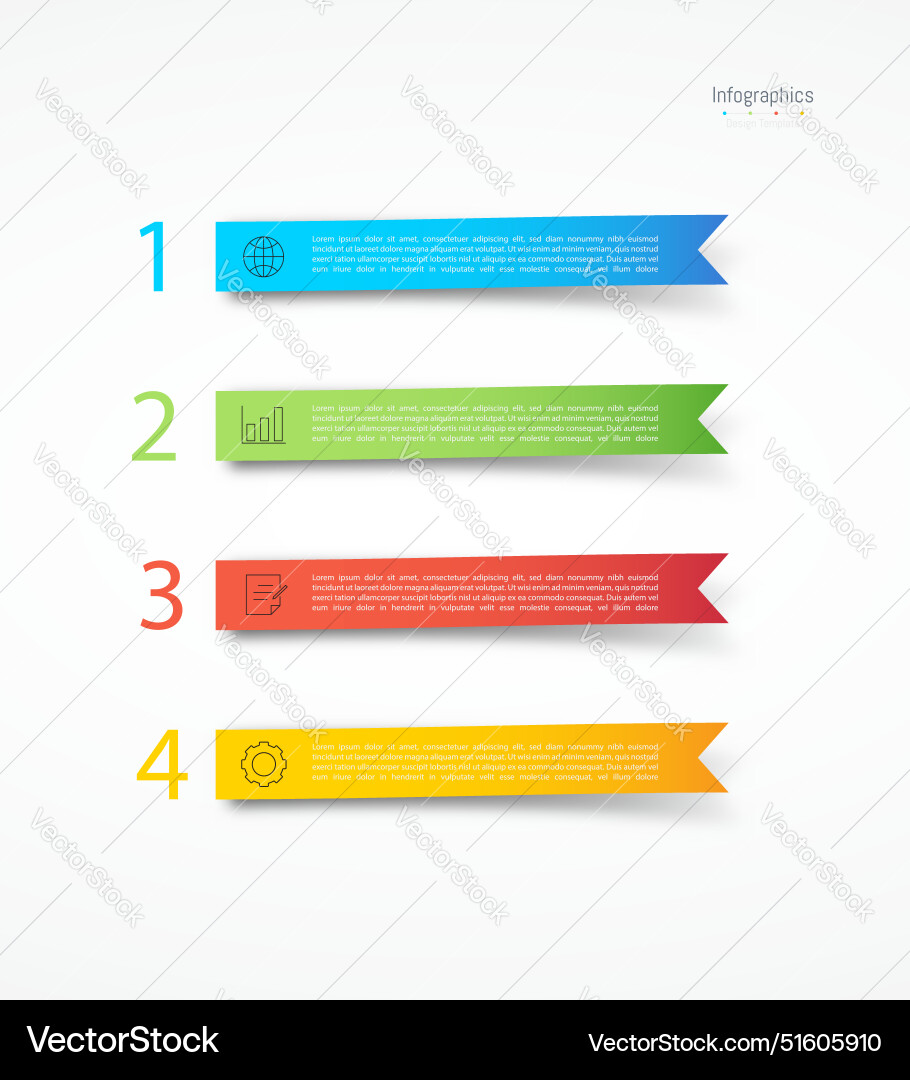 Infographic 4 options design elements Royalty Free Vector