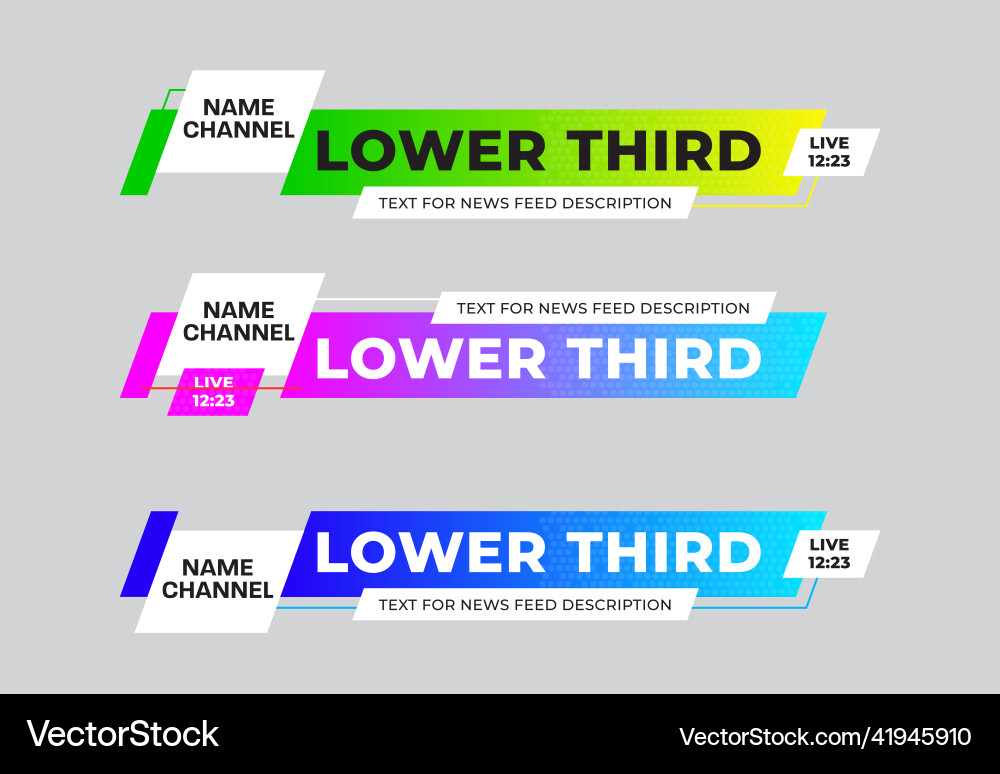 Lower third of screen for headlines name Vector Image