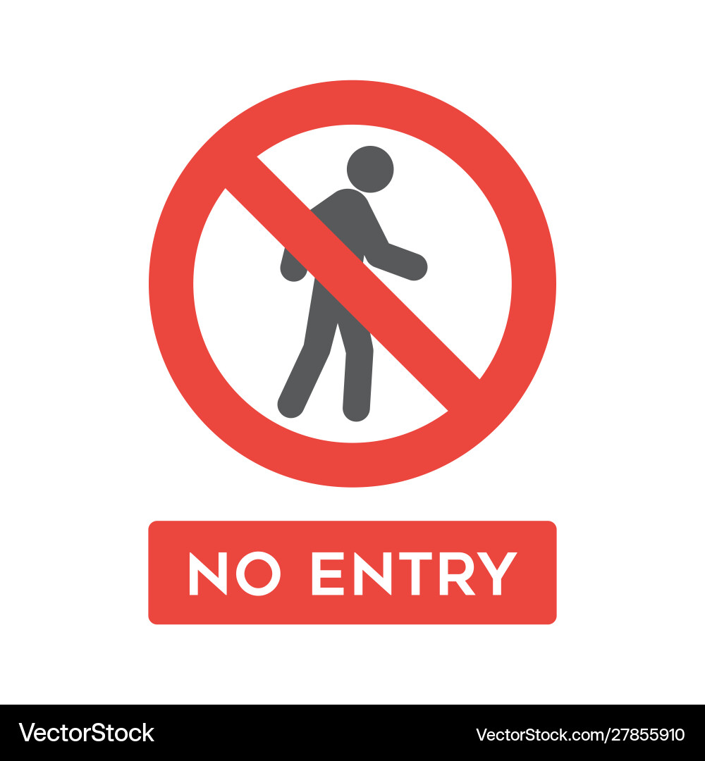 No entry sign icon simple flat style Royalty Free Vector