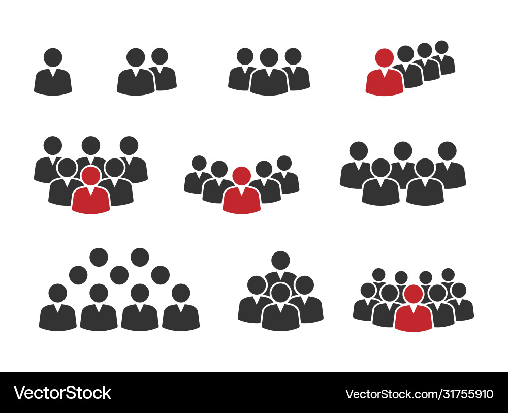 People group icon set working team Royalty Free Vector Image