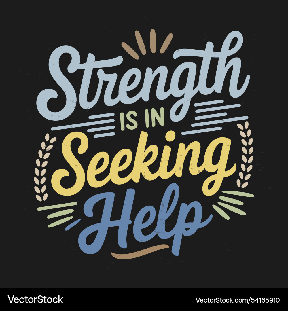 Typography art for mental health support Vector Image