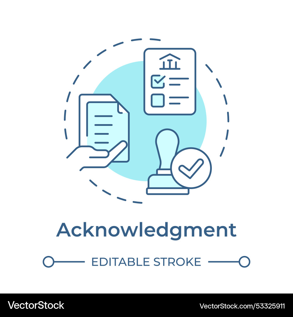 Acknowledgment soft blue concept icon Royalty Free Vector