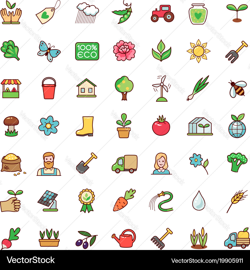 Agricultural Icon Set Royalty Free Vector Image