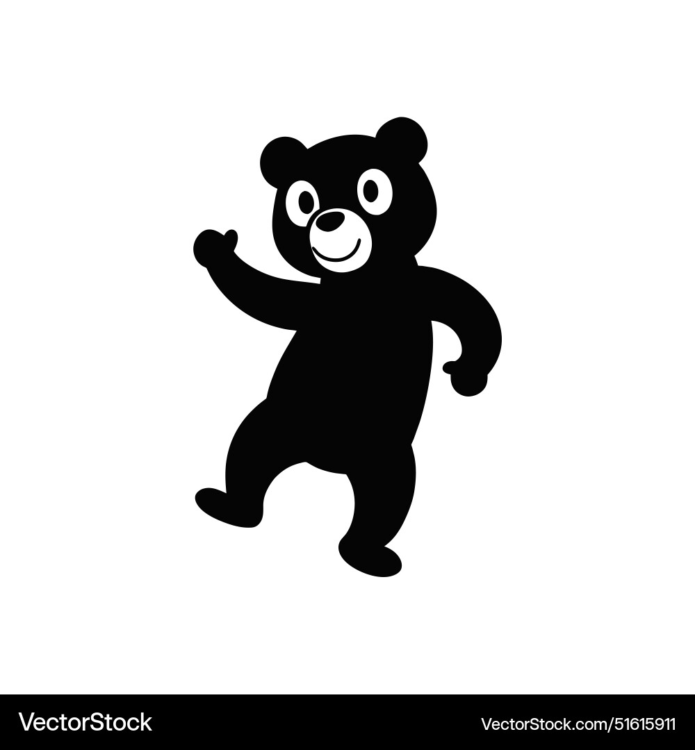Black bear dancing icon Royalty Free Vector Image