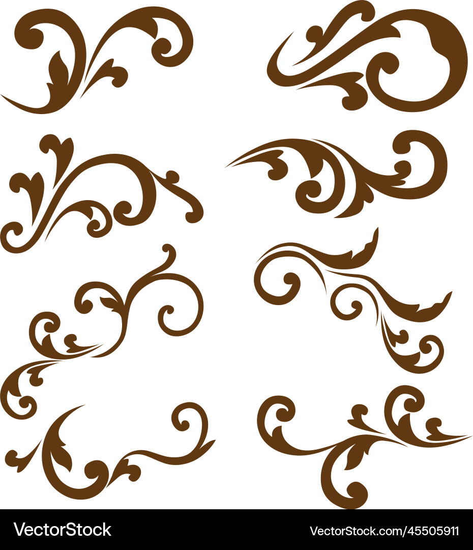 Brown prada ornamental collection Royalty Free Vector Image