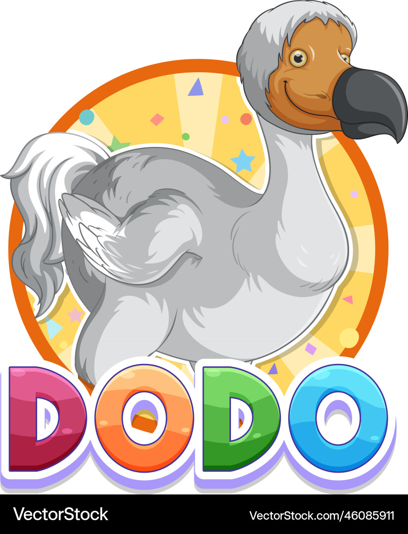 Dodo Vogel Extinktion Tier Cartoon Logo Lizenzfreier Vektor