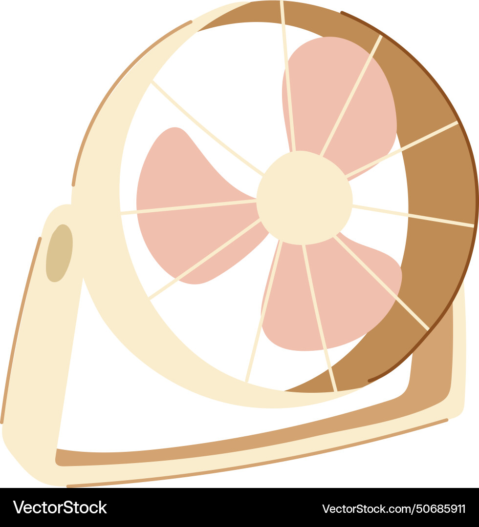 Hot desk fan cartoon Royalty Free Vector Image
