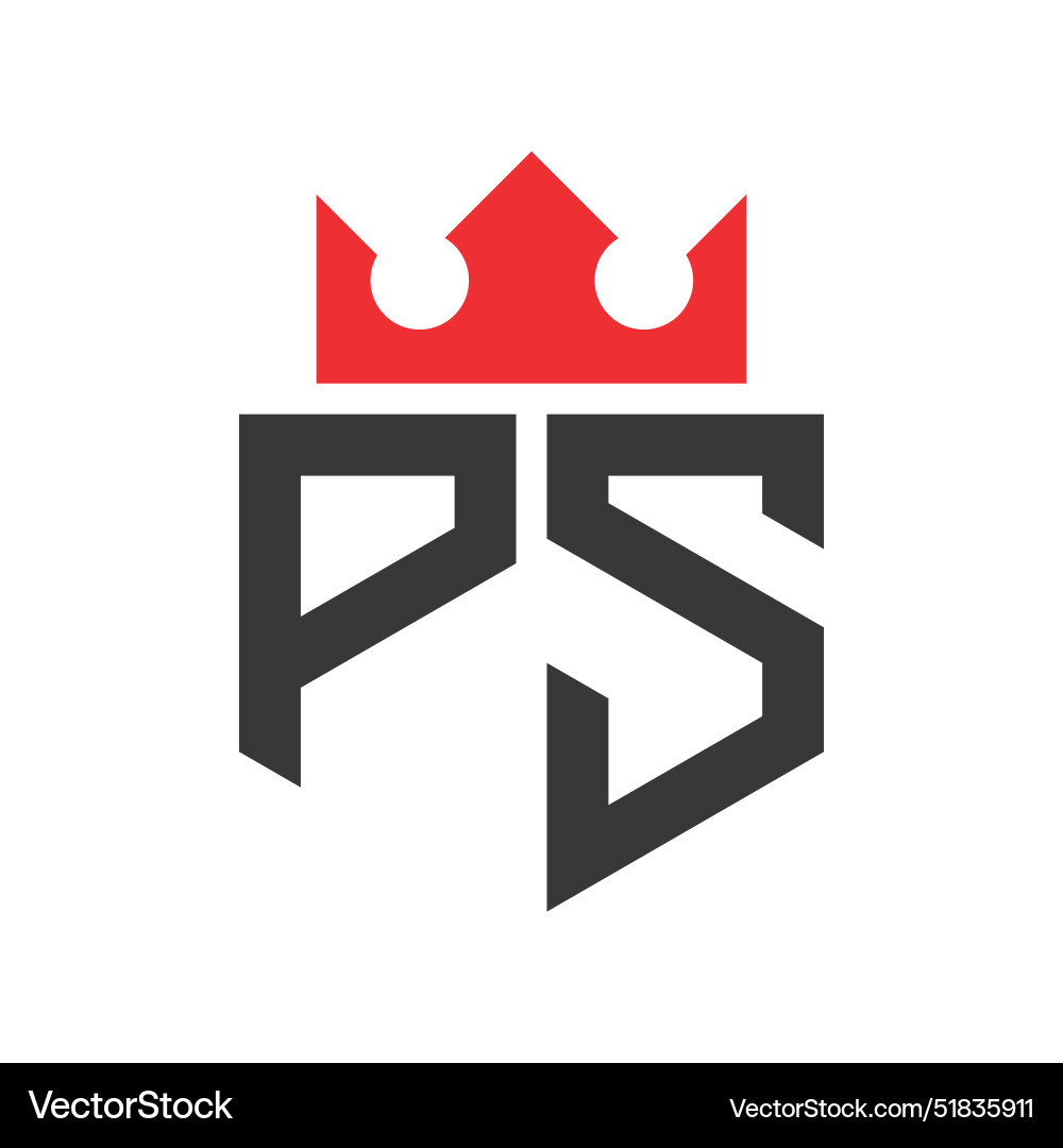 Letter ps crown logo Royalty Free Vector Image