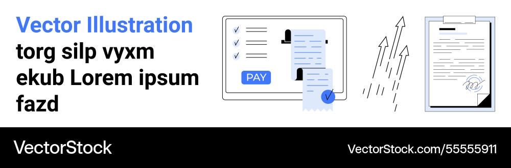 Online payment with invoice generation Royalty Free Vector