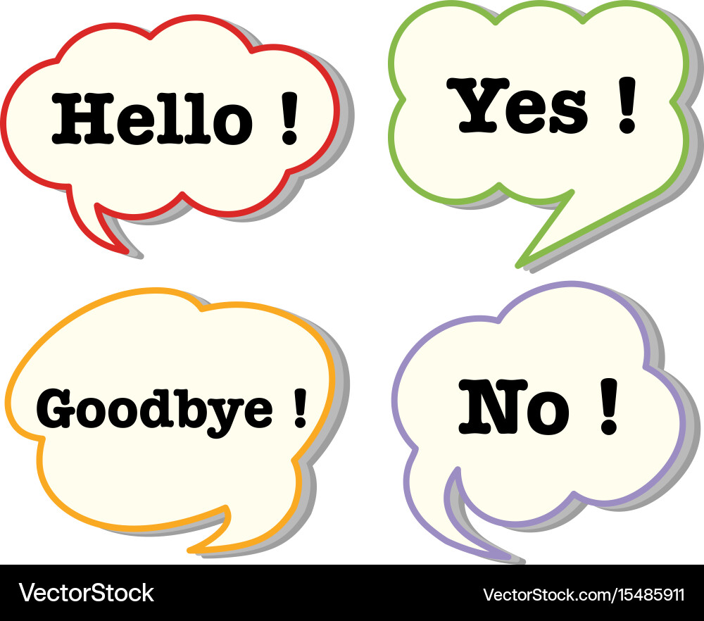 Speech bubbles with words Royalty Free Vector Image