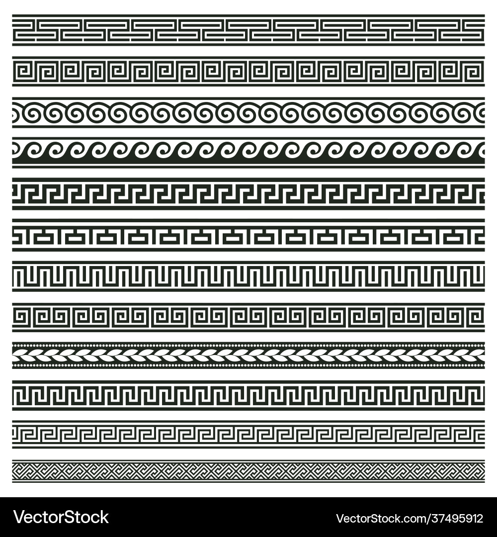 Ancient greek borders roman meander Royalty Free Vector