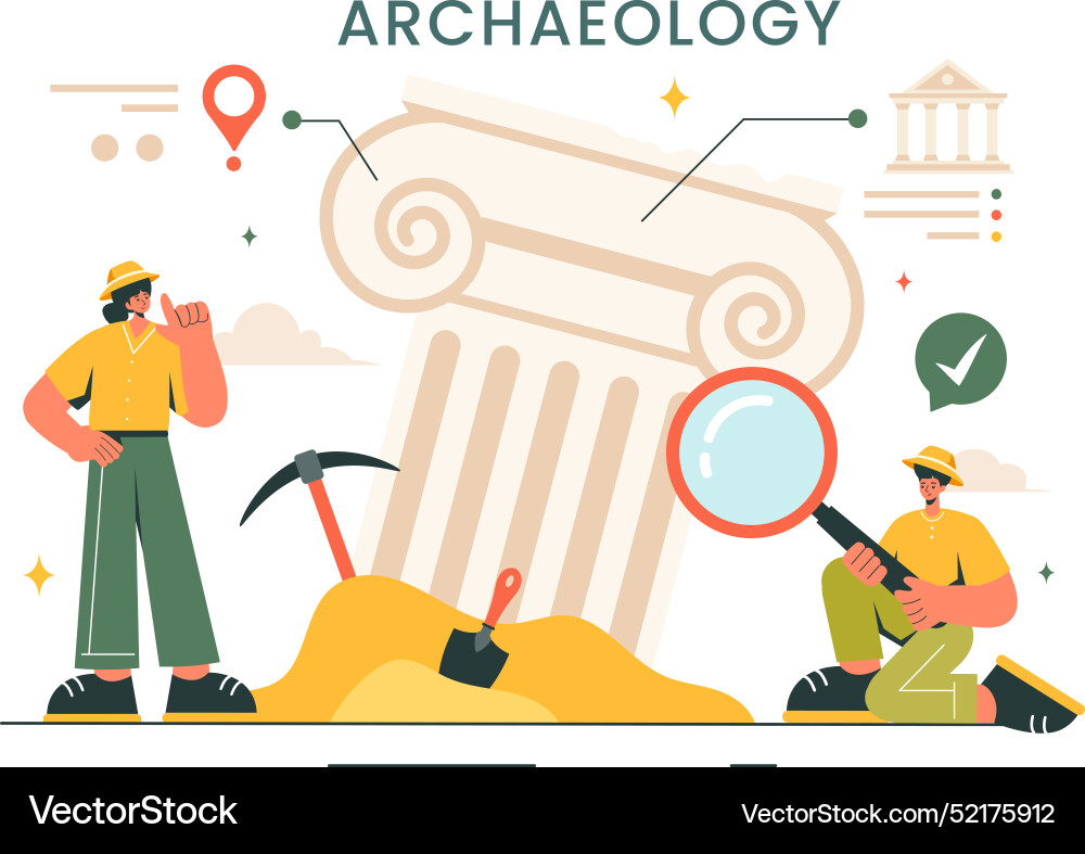 Archaeology featuring an archaeological Royalty Free Vector