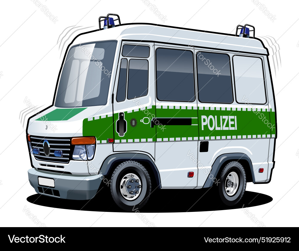 Cartoon police van Royalty Free Vector Image - VectorStock