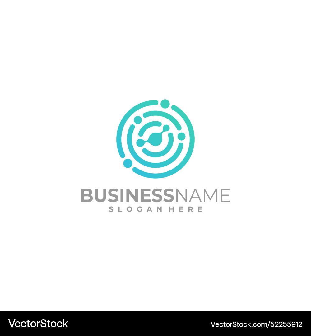 Circle tech logo line connection concept design Vector Image