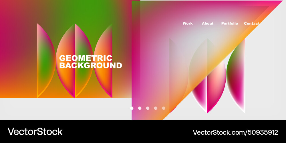 Colorful gradients with abstract geometric shapes Vector Image
