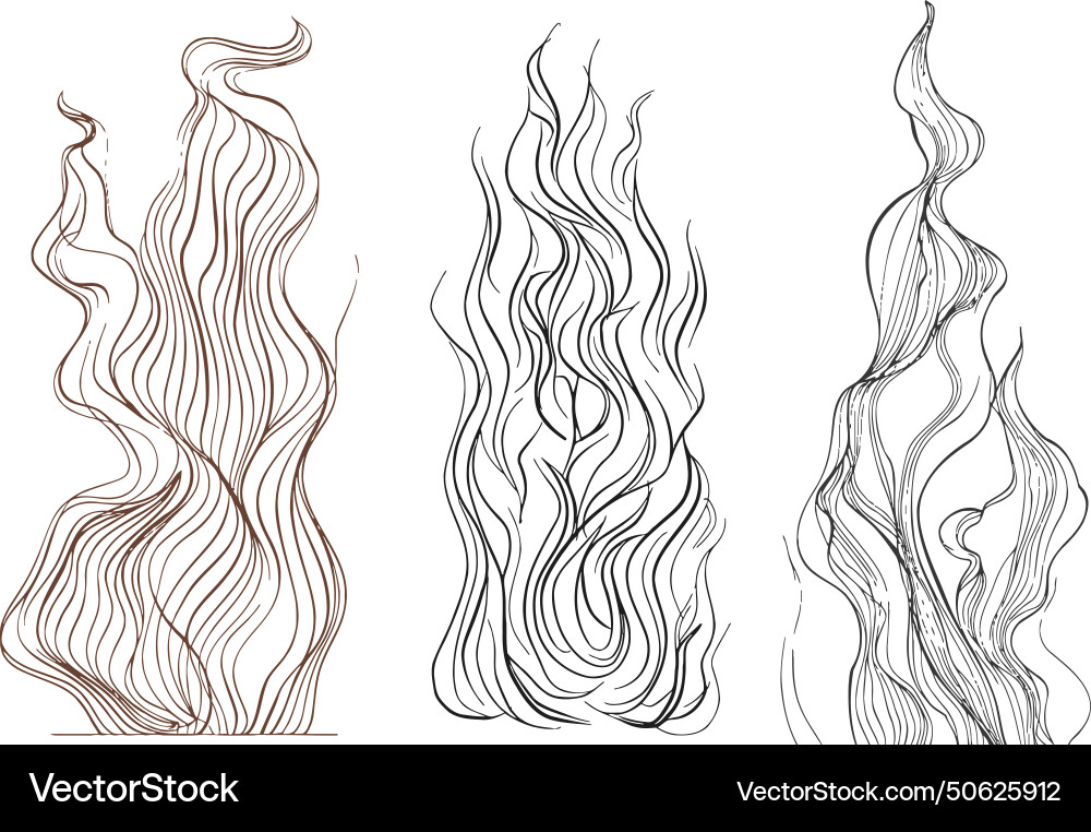 Continuous line of fire Royalty Free Vector Image