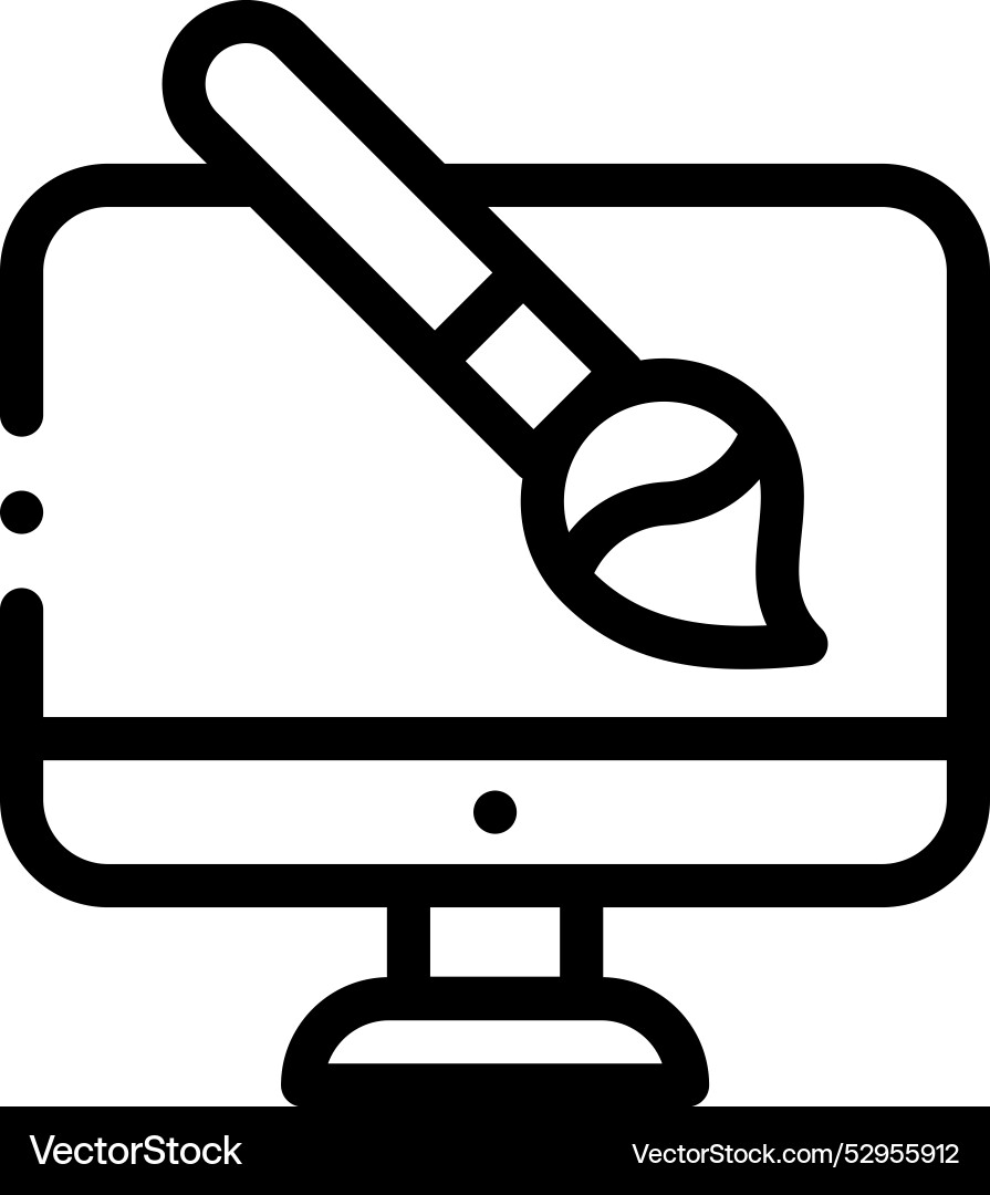 Digital art icon thin linear style design Vector Image Digital art icon thin linear style design Vector Image