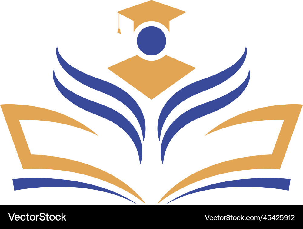 Education school logo design Royalty Free Vector Image