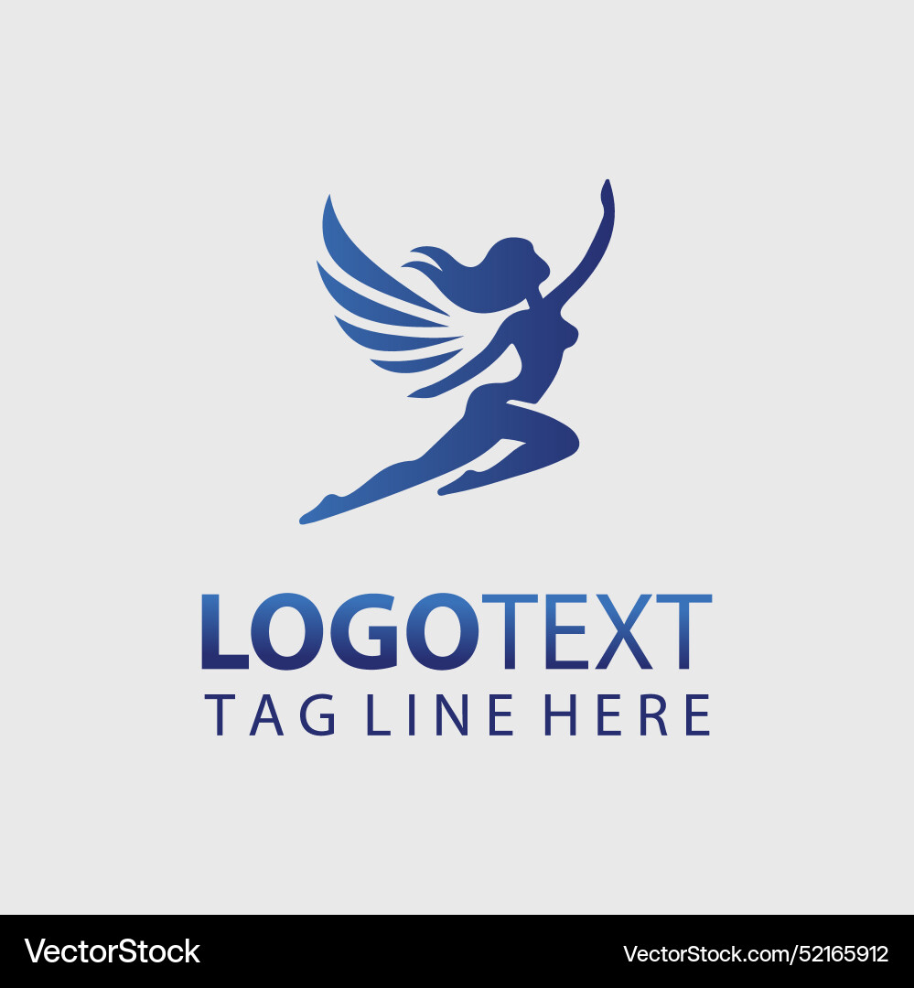 Flying women logo Royalty Free Vector Image - VectorStock
