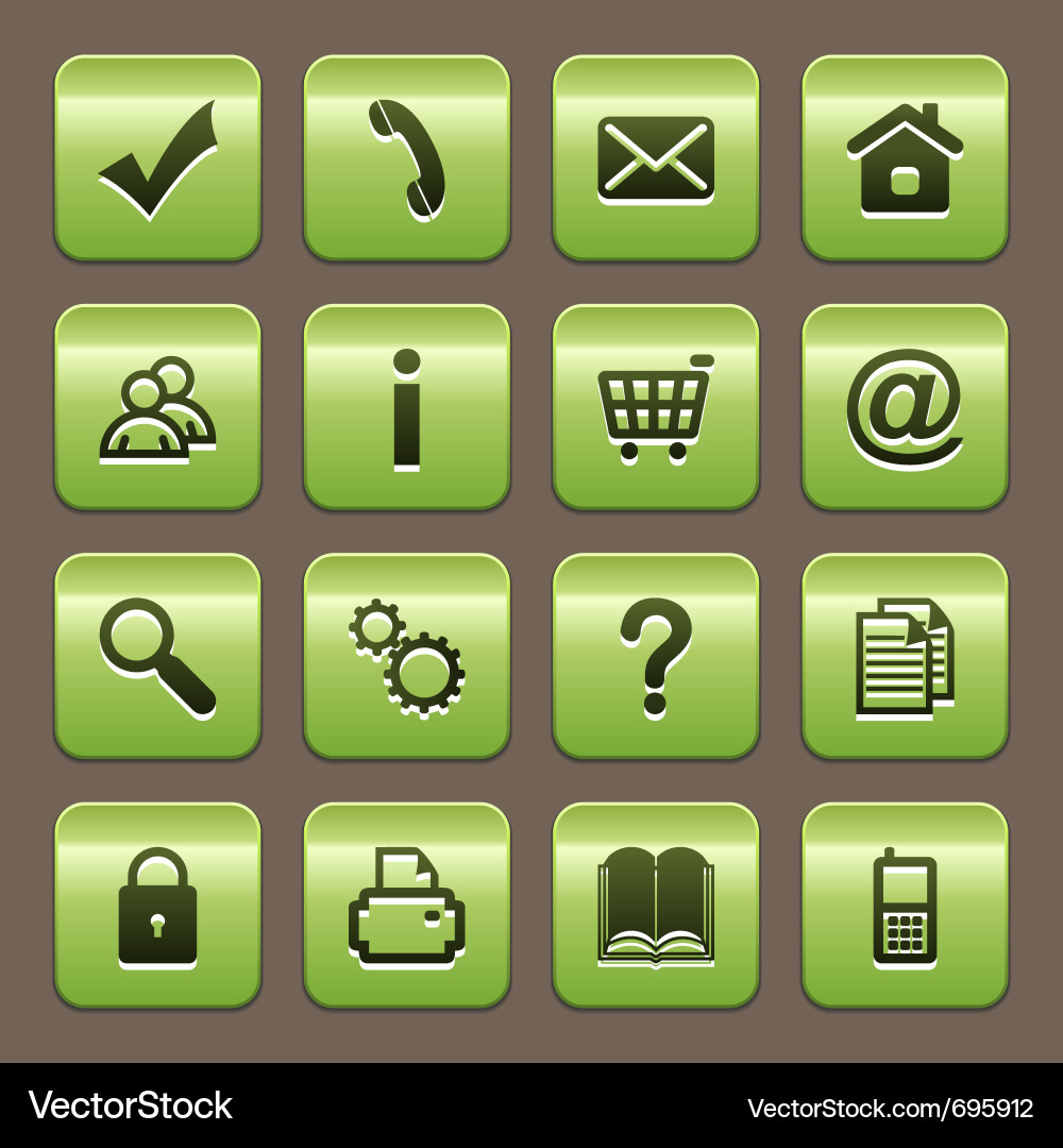 Green buttons Royalty Free Vector Image - VectorStock