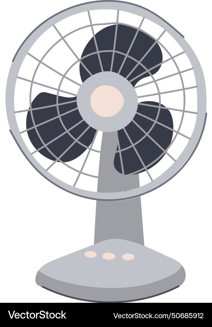 Line desk fan cartoon Royalty Free Vector Image