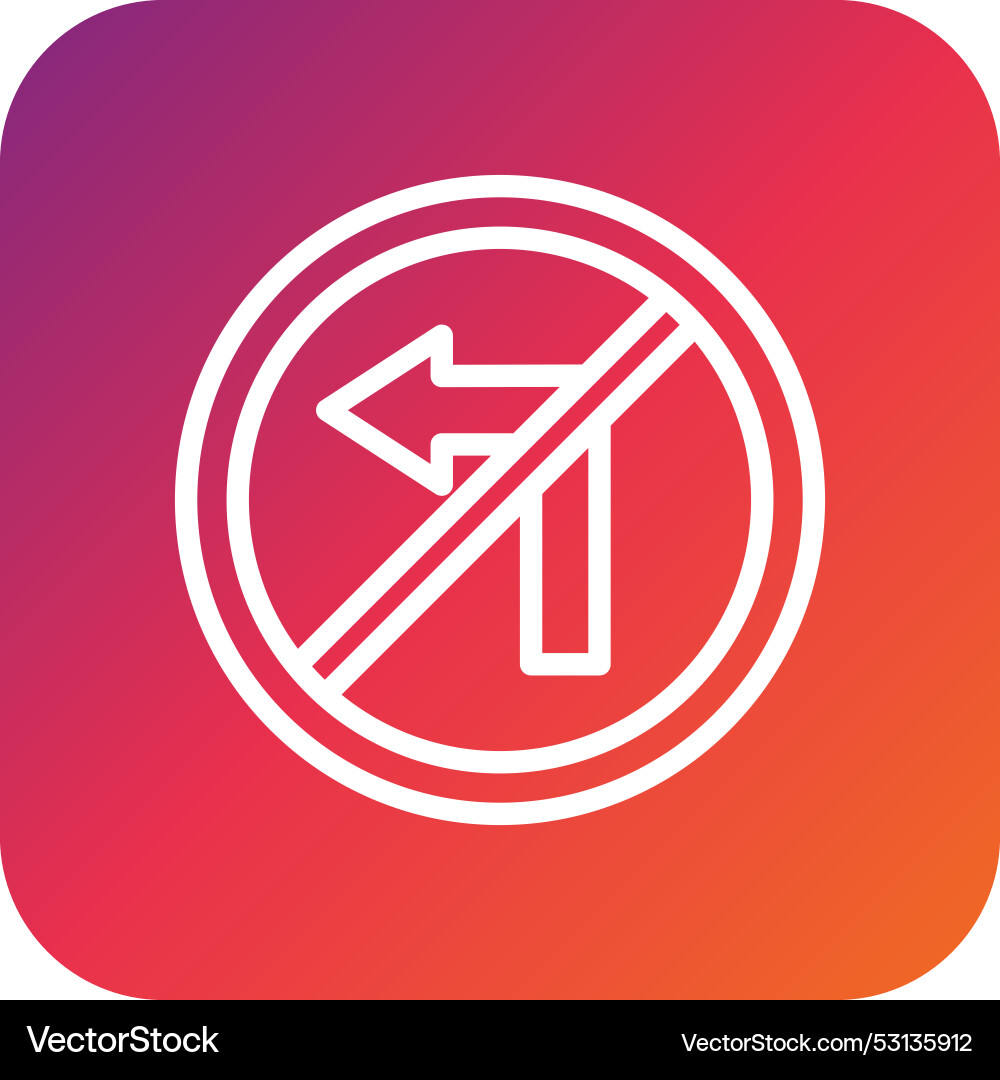 No turn left icon design Royalty Free Vector Image