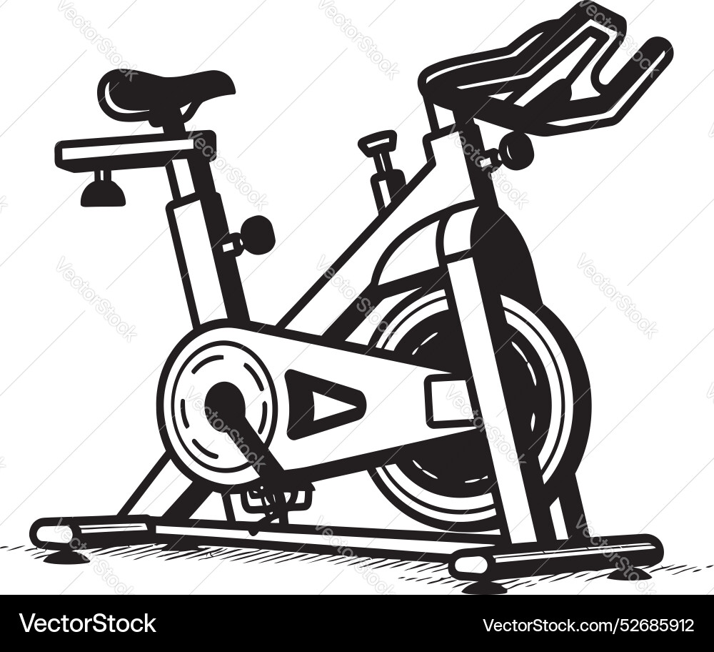 Race ready black exercise bike and dynamic symbol Vector Image