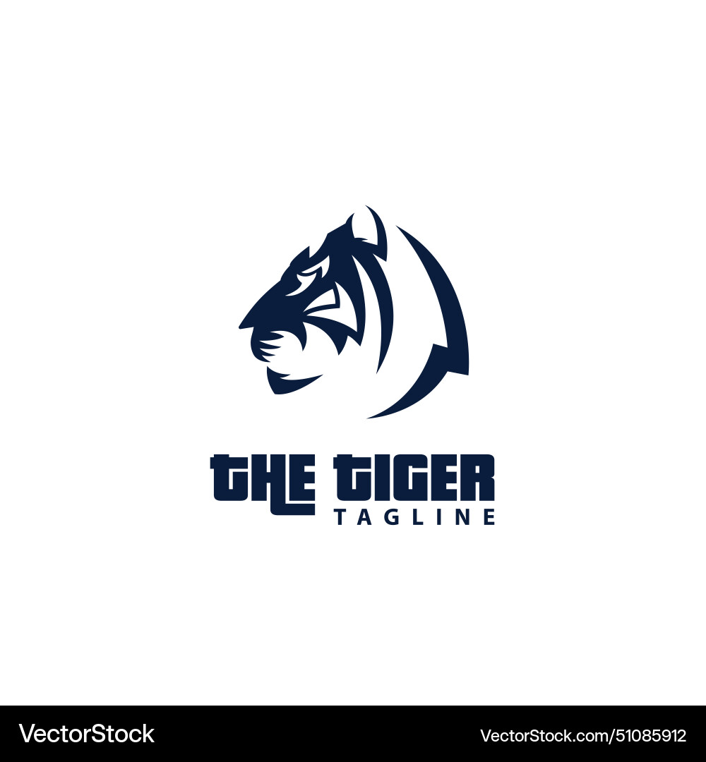 Tiger logo symbol design flat style Royalty Free Vector
