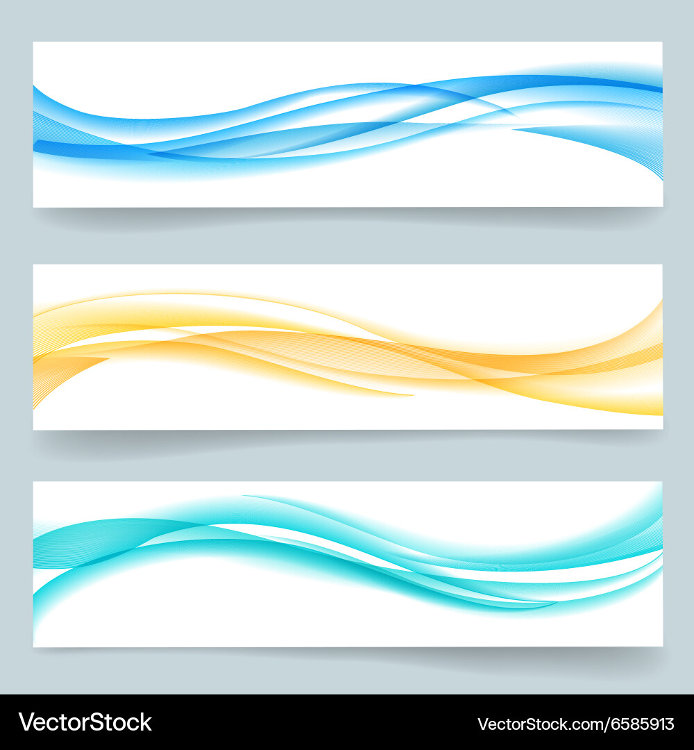 Abstrakte swoosh glatte wavy line headers Vektorbild