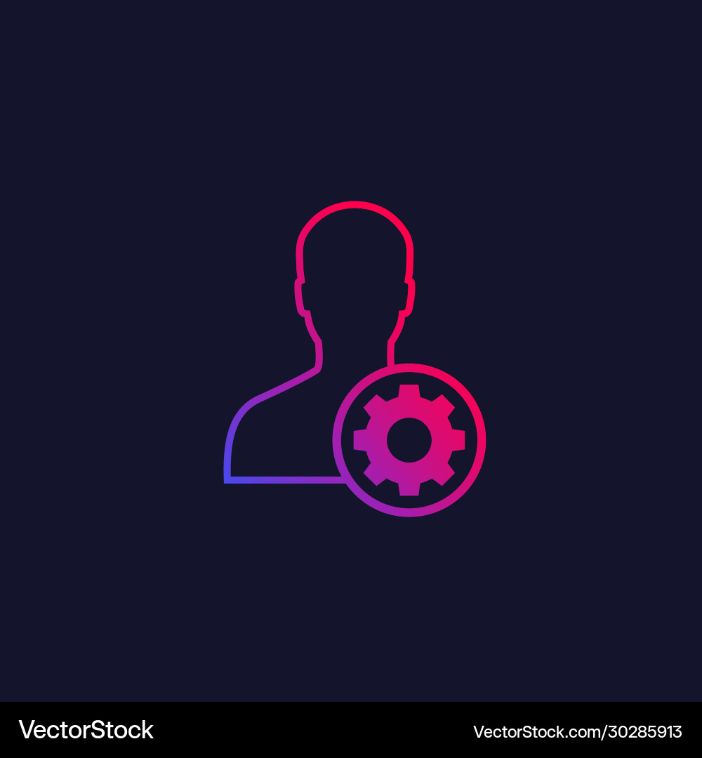 Account or profile settings icon Royalty Free Vector Image