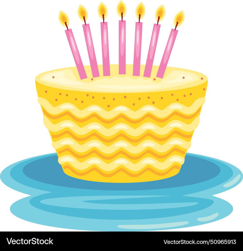 Birthday Cake And Candles Royalty Free Vector Image