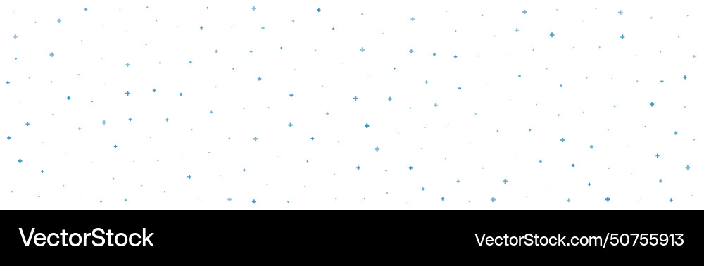 Blue or plus symbols of different sizes Royalty Free Vector