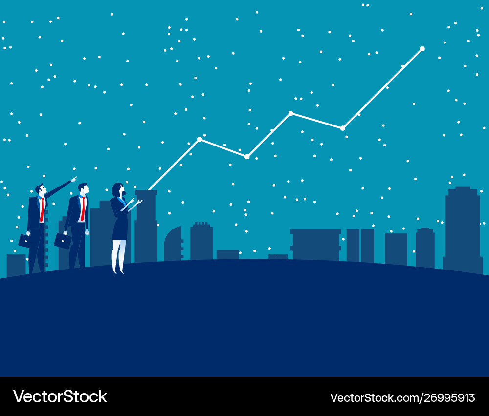 Business people and forecasting future profits Vector Image