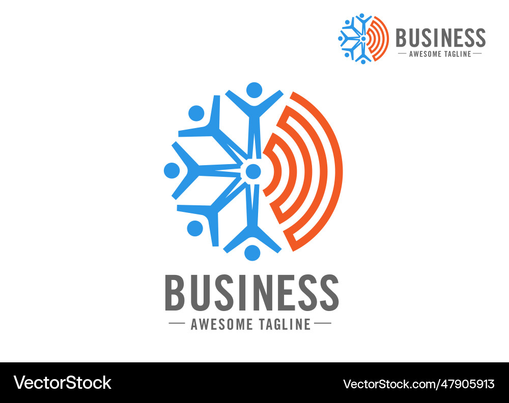 Colorful people social connected logo Royalty Free Vector