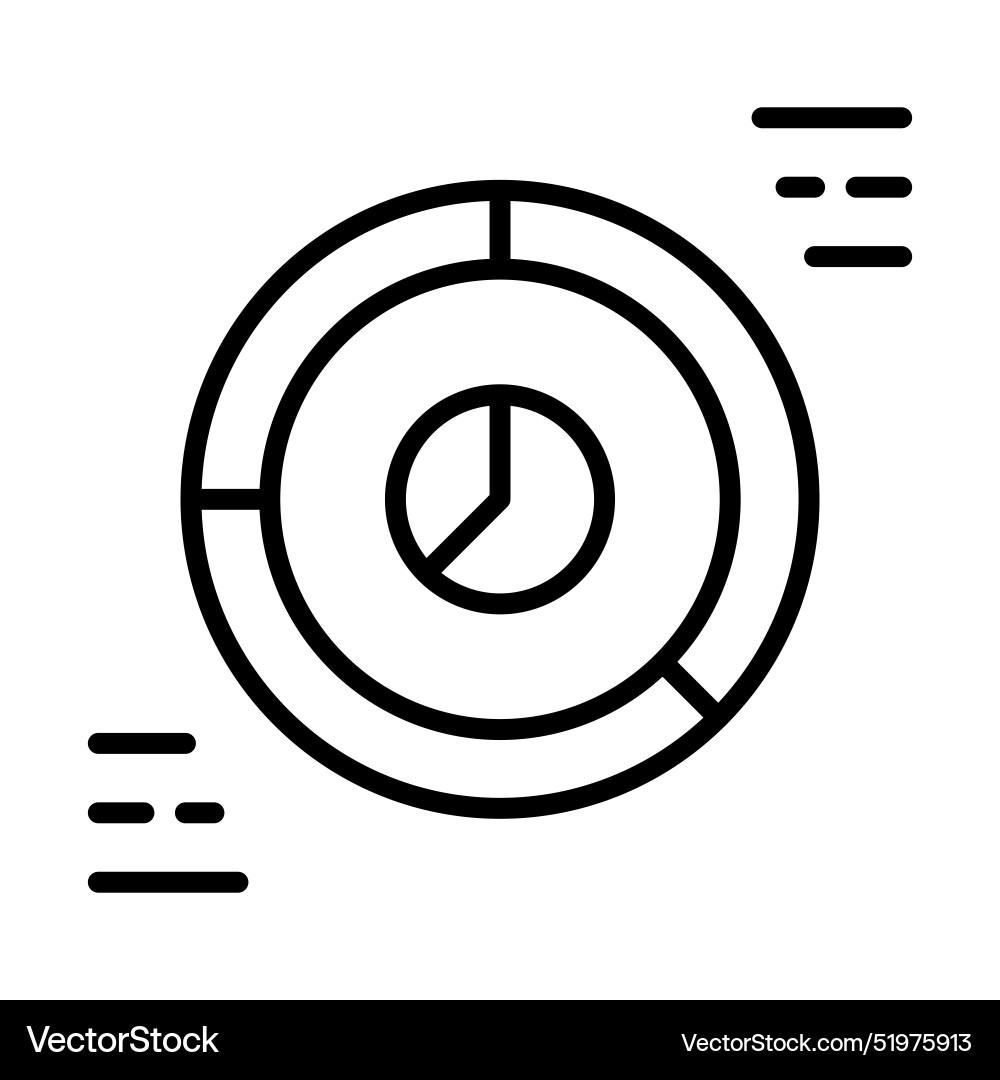 Data diagram icon in thin line style graphic Vector Image