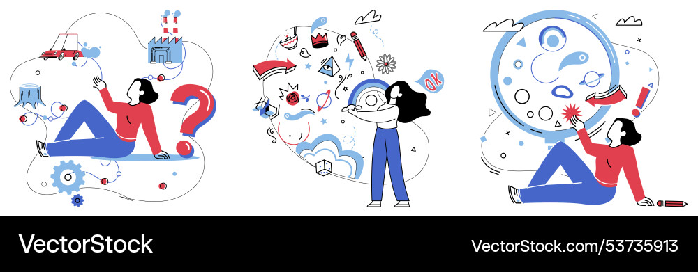 Deep reflection contemplation is silent partner Vector Image