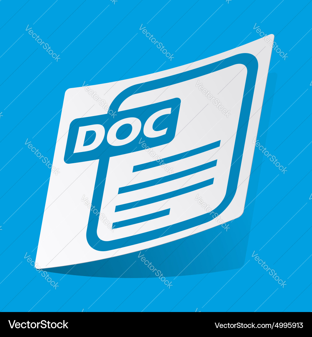 Doc file sticker Royalty Free Vector Image - VectorStock