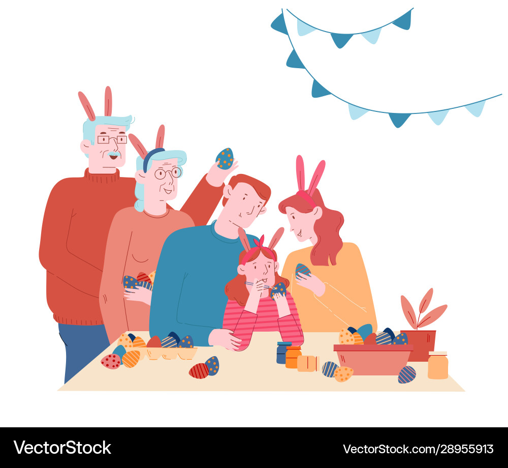 Easter Family Celebration Royalty Free Vector Image