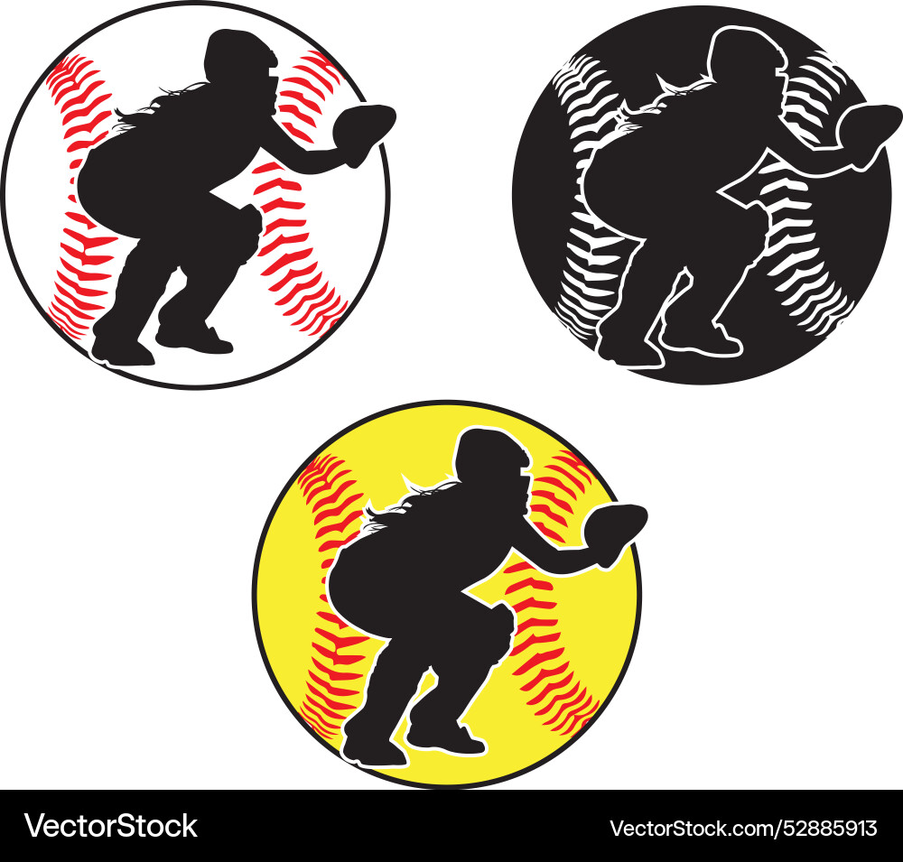 Girl baseball player softball Royalty Free Vector Image
