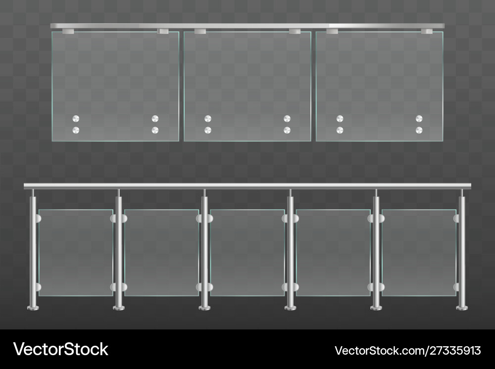 Glass Balustrade with Metal Railing Royalty Free Vector