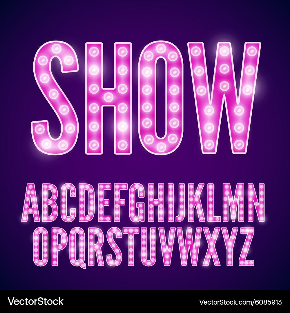 Lamp font Royalty Free Vector Image - VectorStock