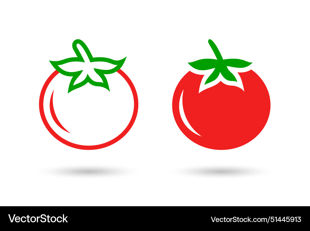 Tomato icon symbol and cherry Royalty Free Vector Image