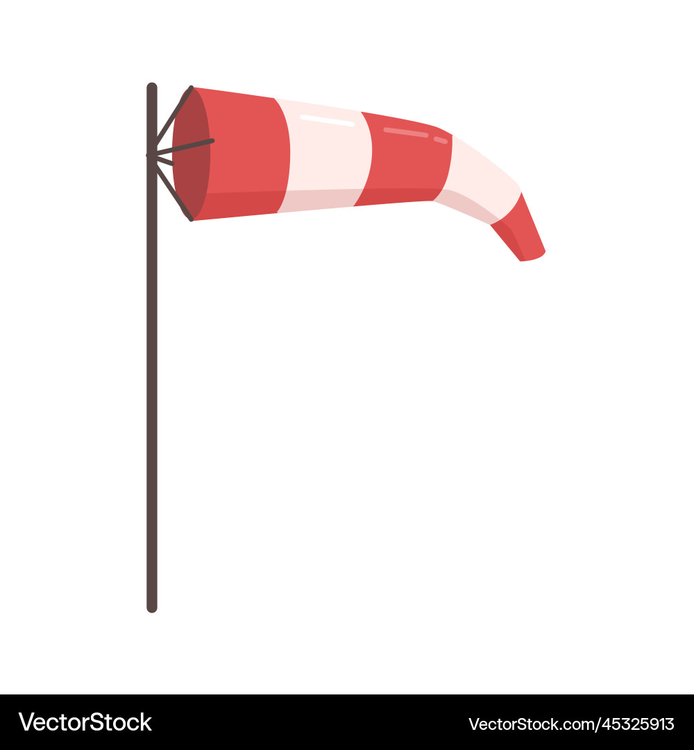 Windsock flat cartoon flag showing wind direction Vector Image