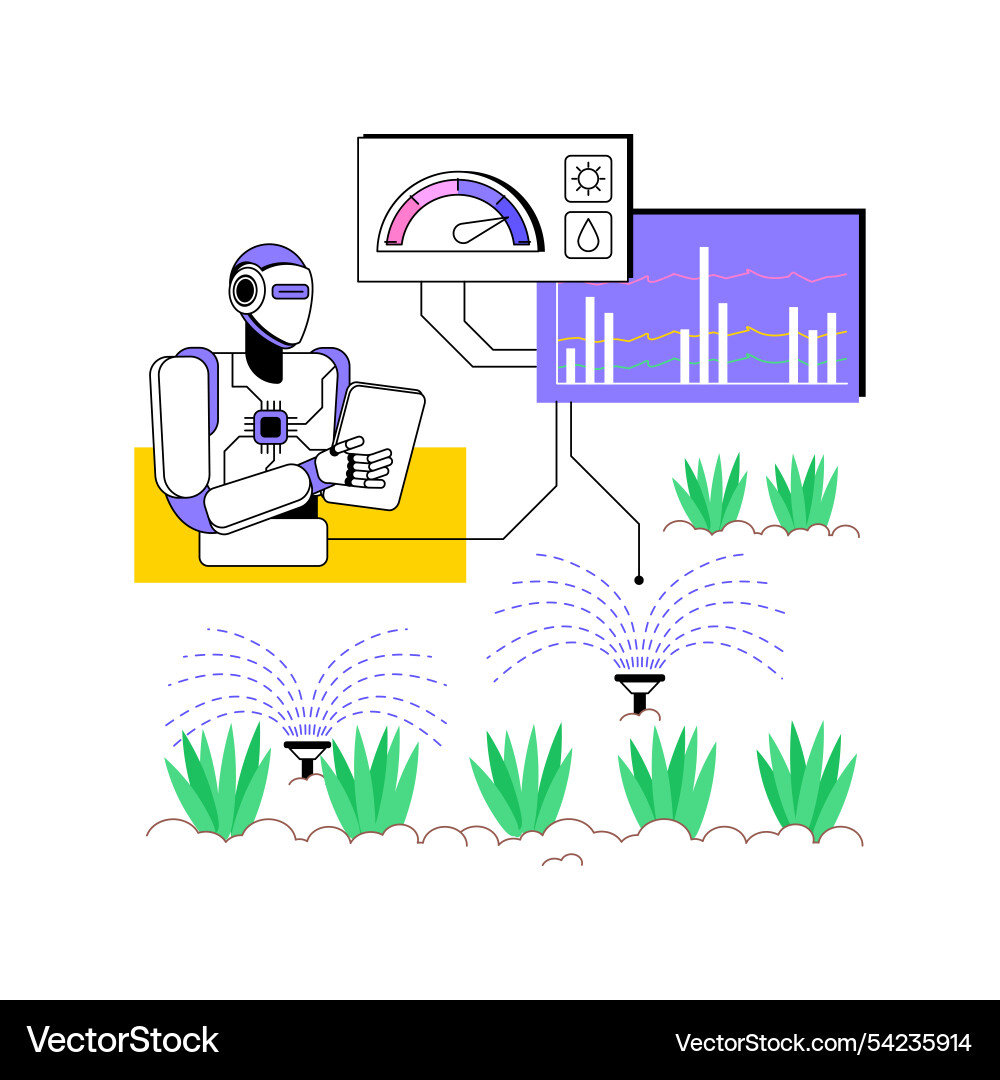 Ai-powered irrigation management abstract concept Vector Image